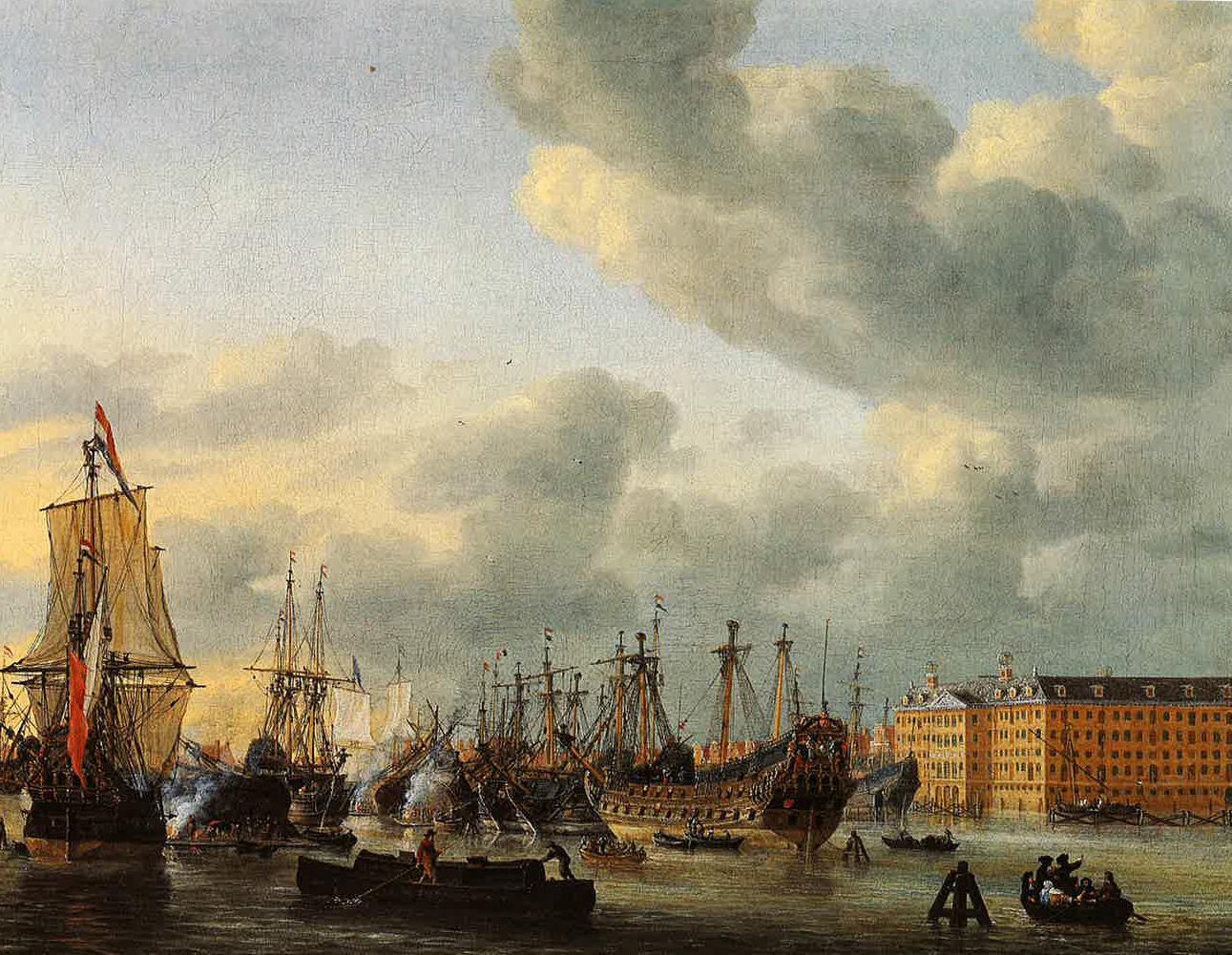 Gezicht op het IJ en Amsterdam | Het Scheepvaartmuseum